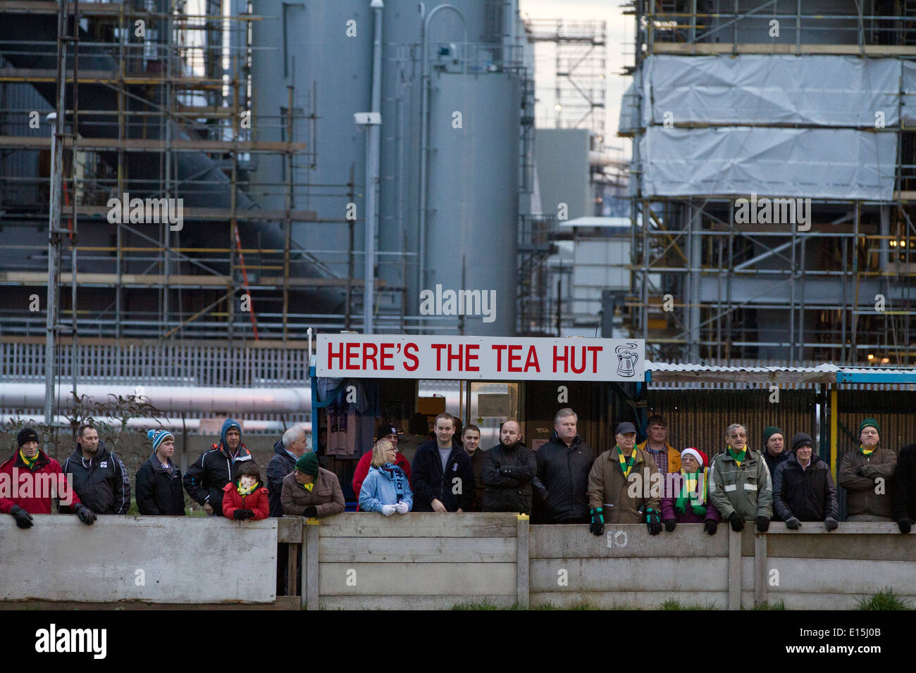Runcorn Linnets and Runcorn Town football fans watching a game in ...