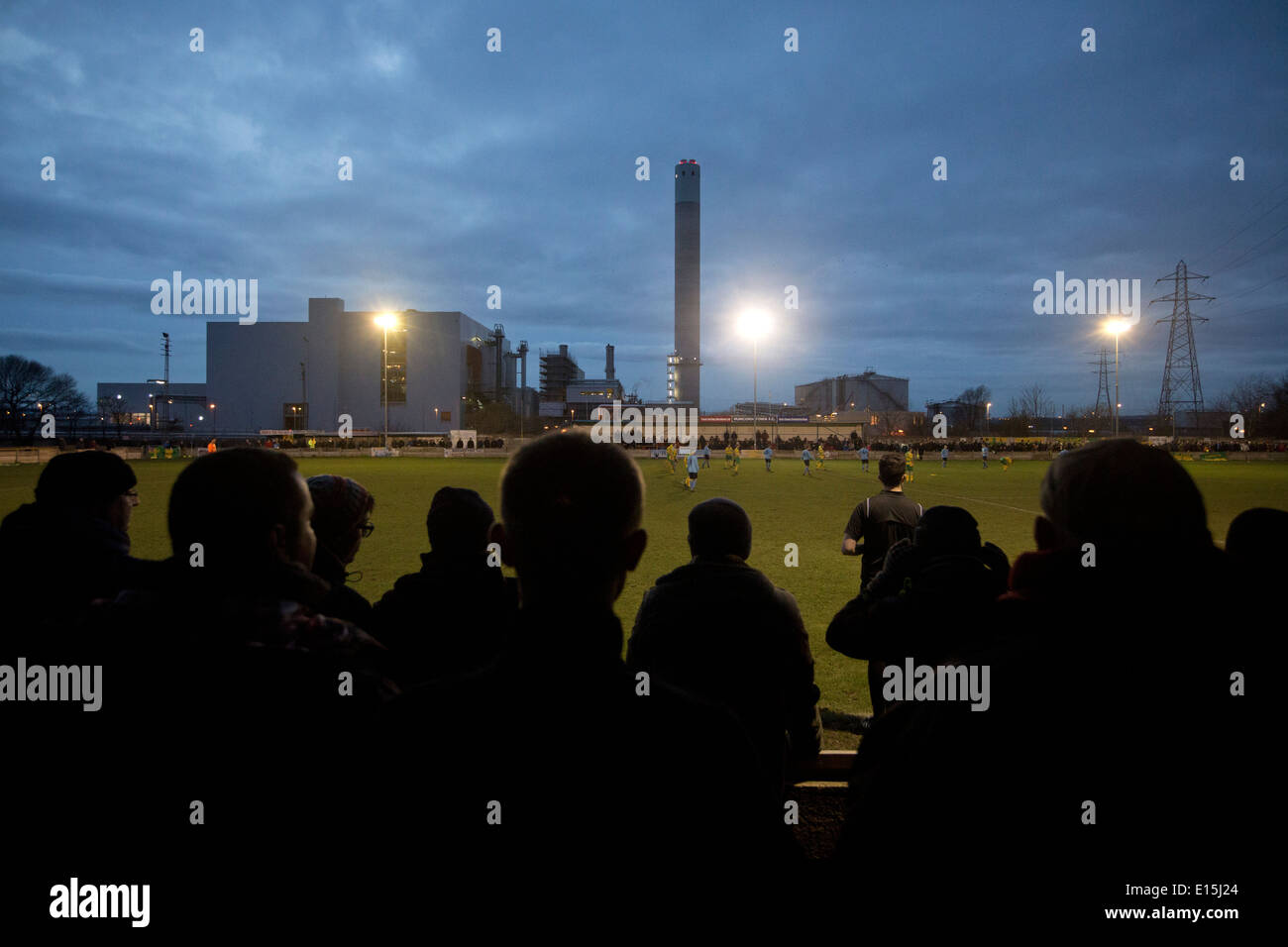 Runcorn Linnets and Runcorn Town football fans watching a game in ...