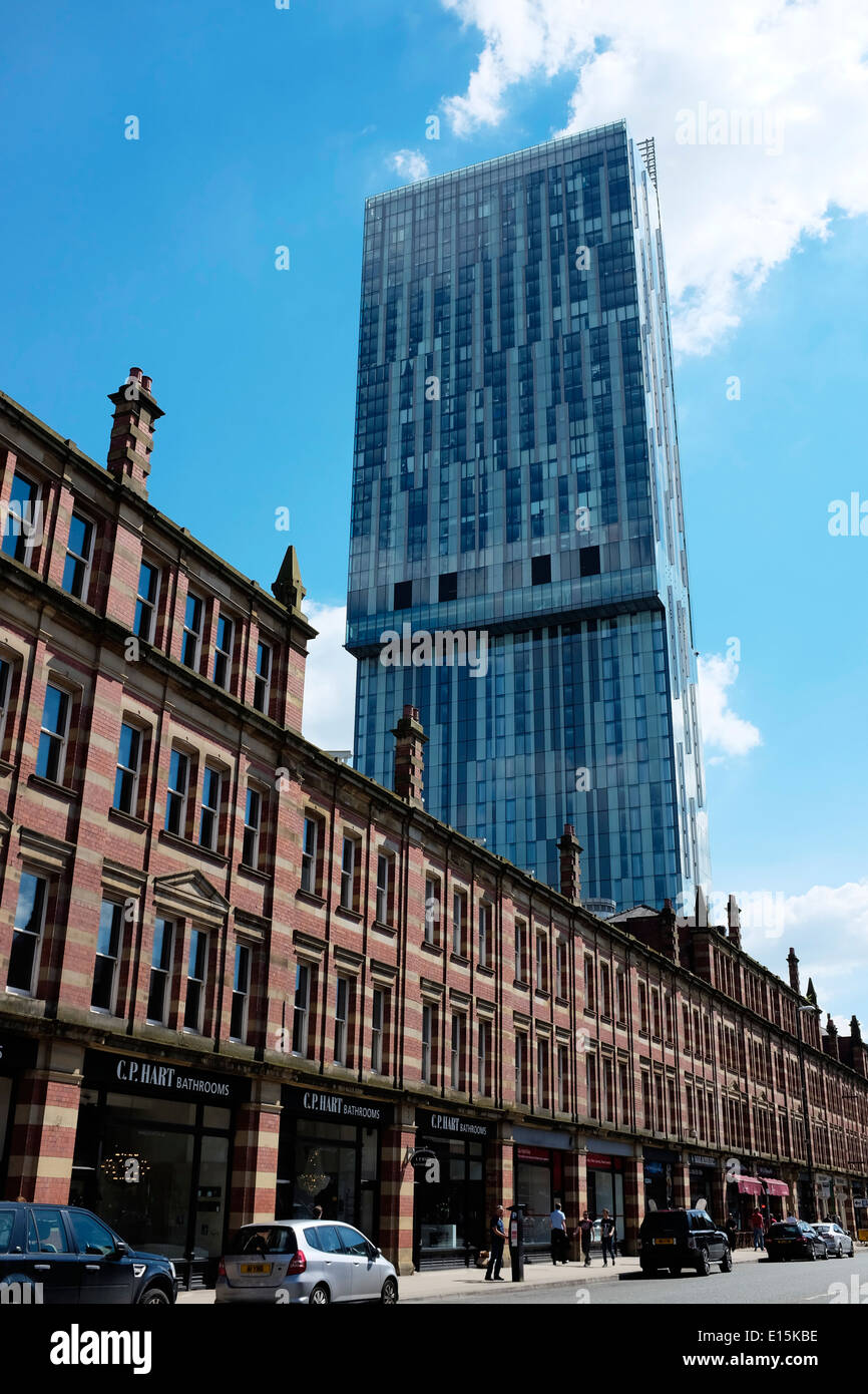 The Beetham Tower Hilton Hotel on Deansgate Manchester UK Stock Photo ...