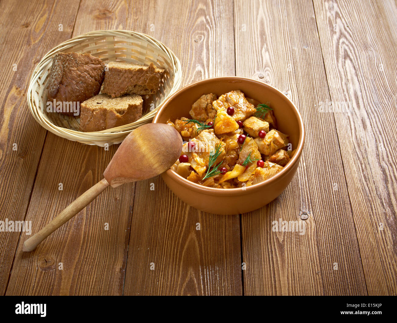 Bigos - traditional meat and cabbage stew typical of Polish, Lithuanian ...