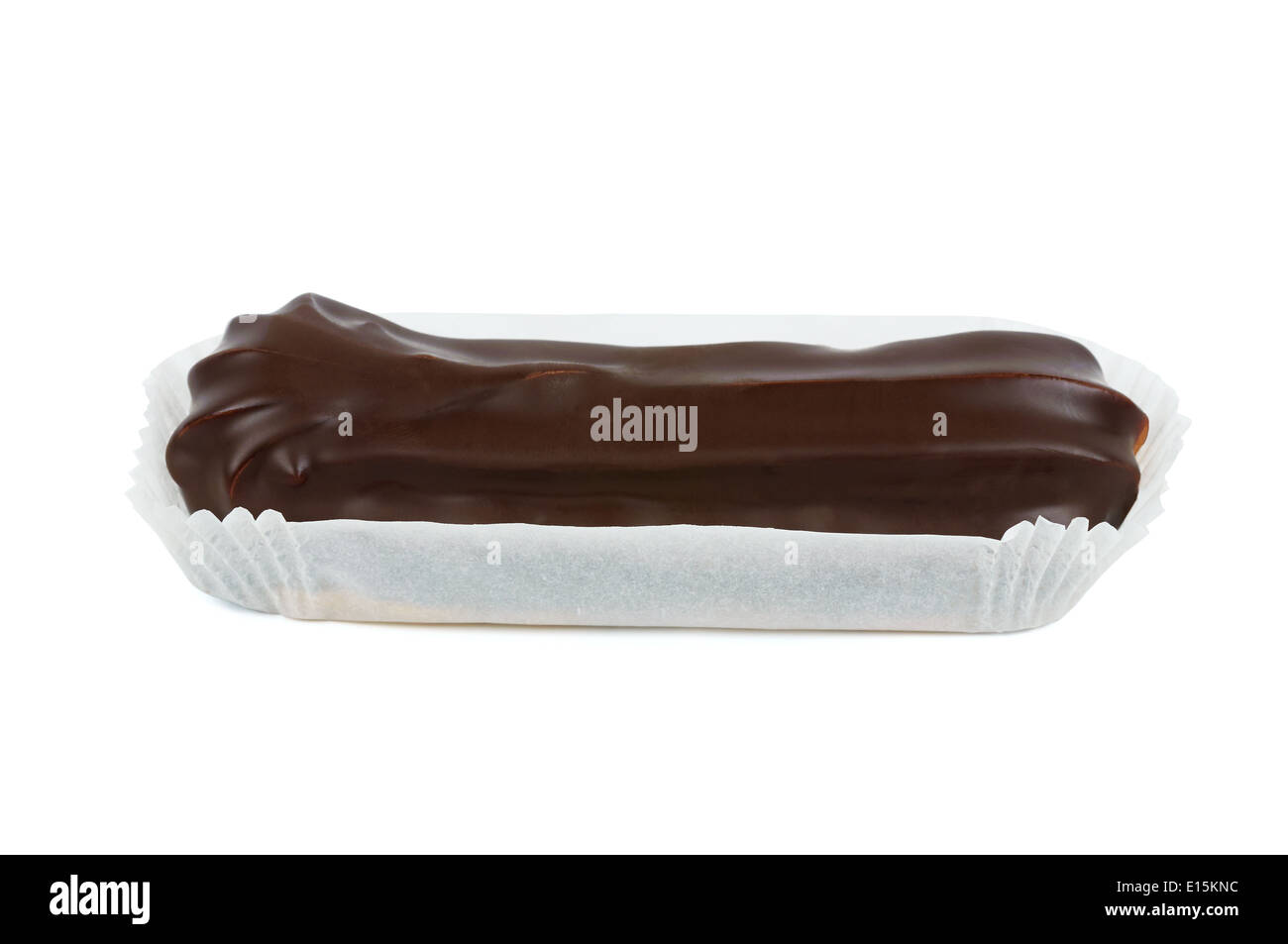 One eclair isolated on the white background Stock Photo - Alamy