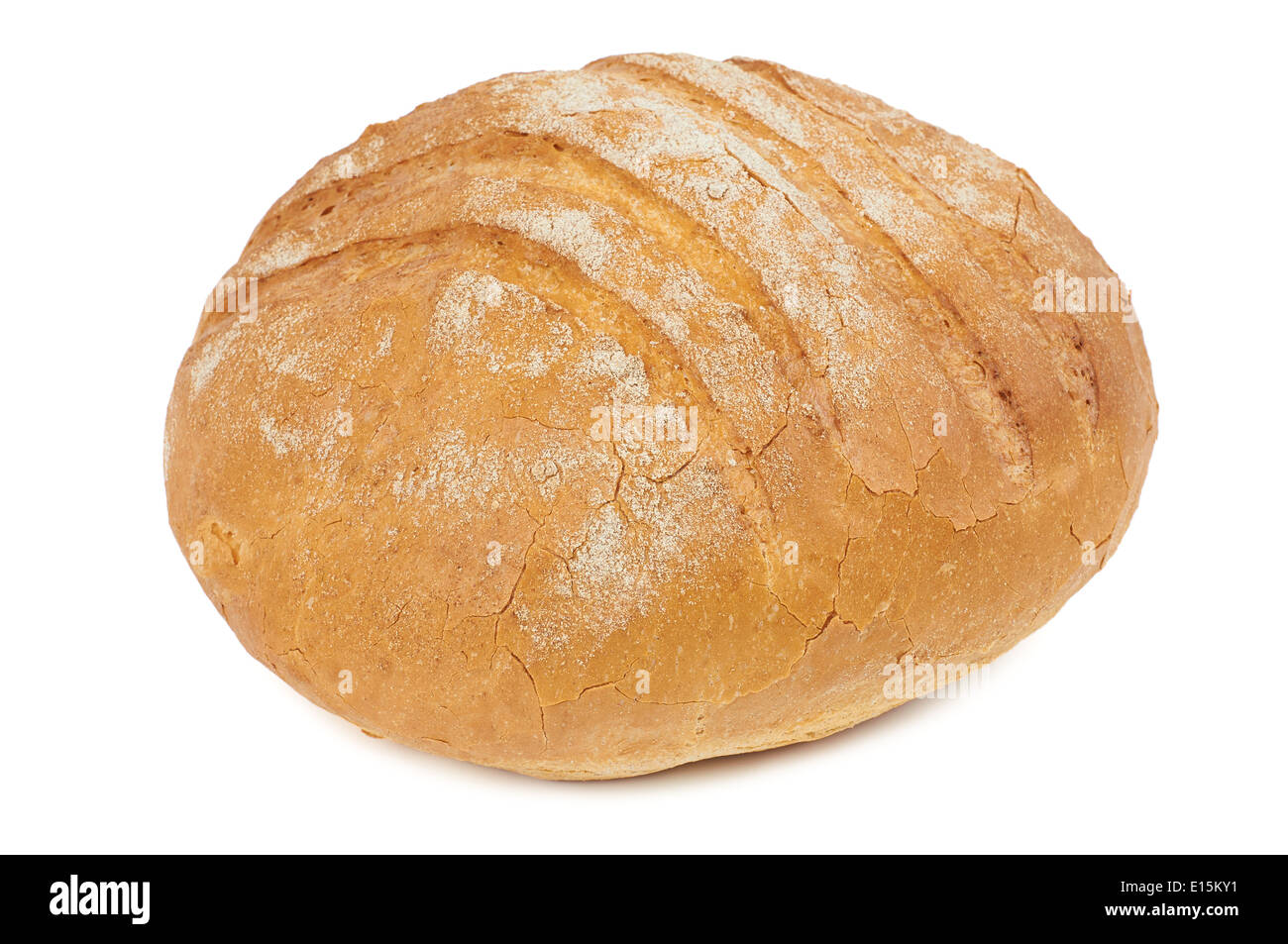 Large loaf of bread isolated on white Stock Photo - Alamy
