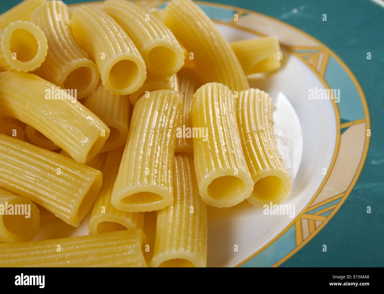 Italian food. Pasta Rigatoni.farm-style Stock Photo - Alamy