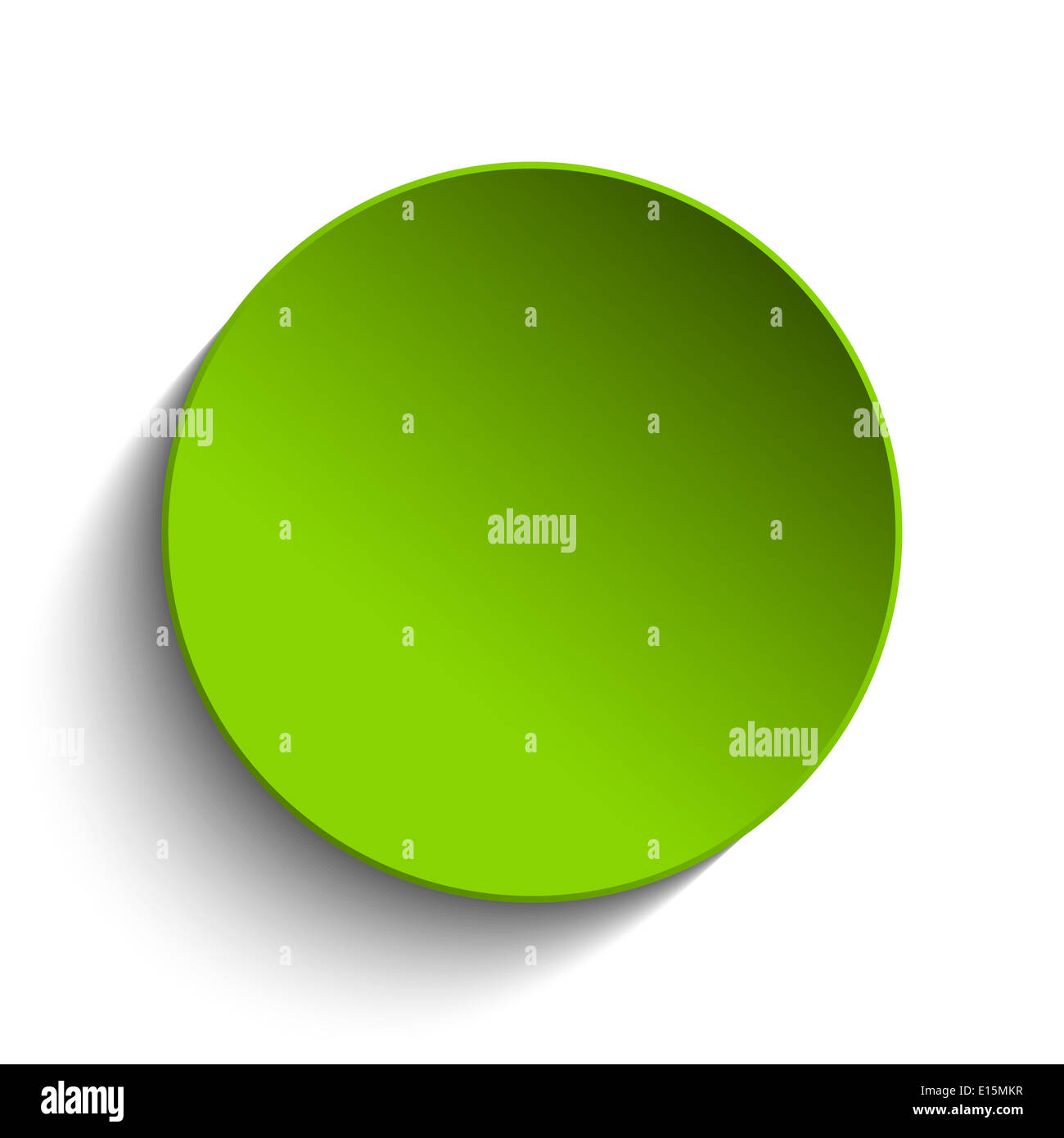 Vector - Green Circle Button on White Background Stock Photo - Alamy