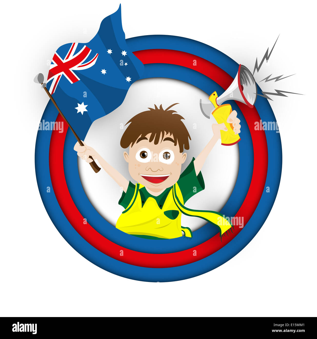 Vector - Australia Soccer Fan Flag Cartoon Stock Photo - Alamy