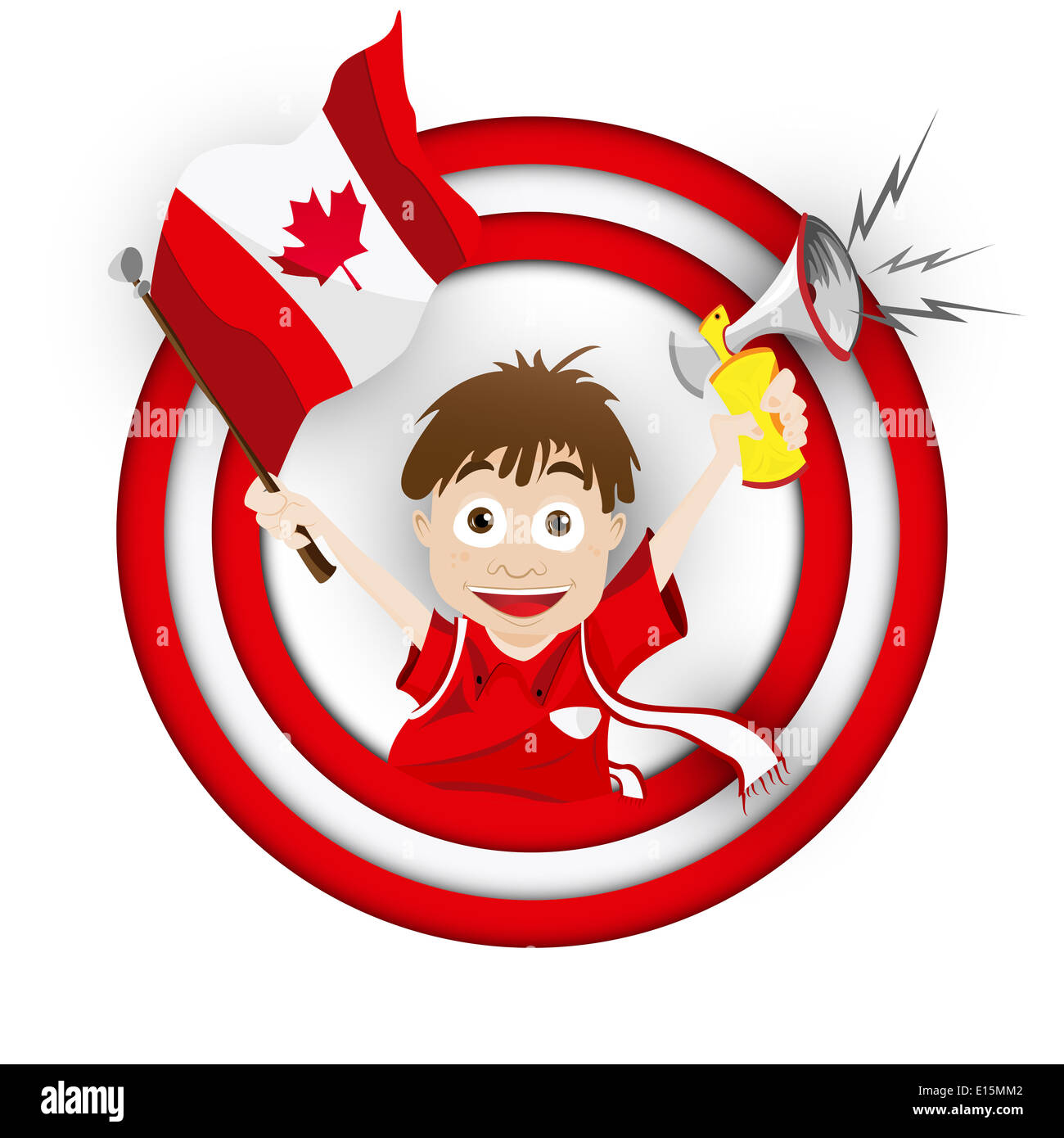 Vector - Canada Soccer Fan Flag Cartoon Stock Photo - Alamy