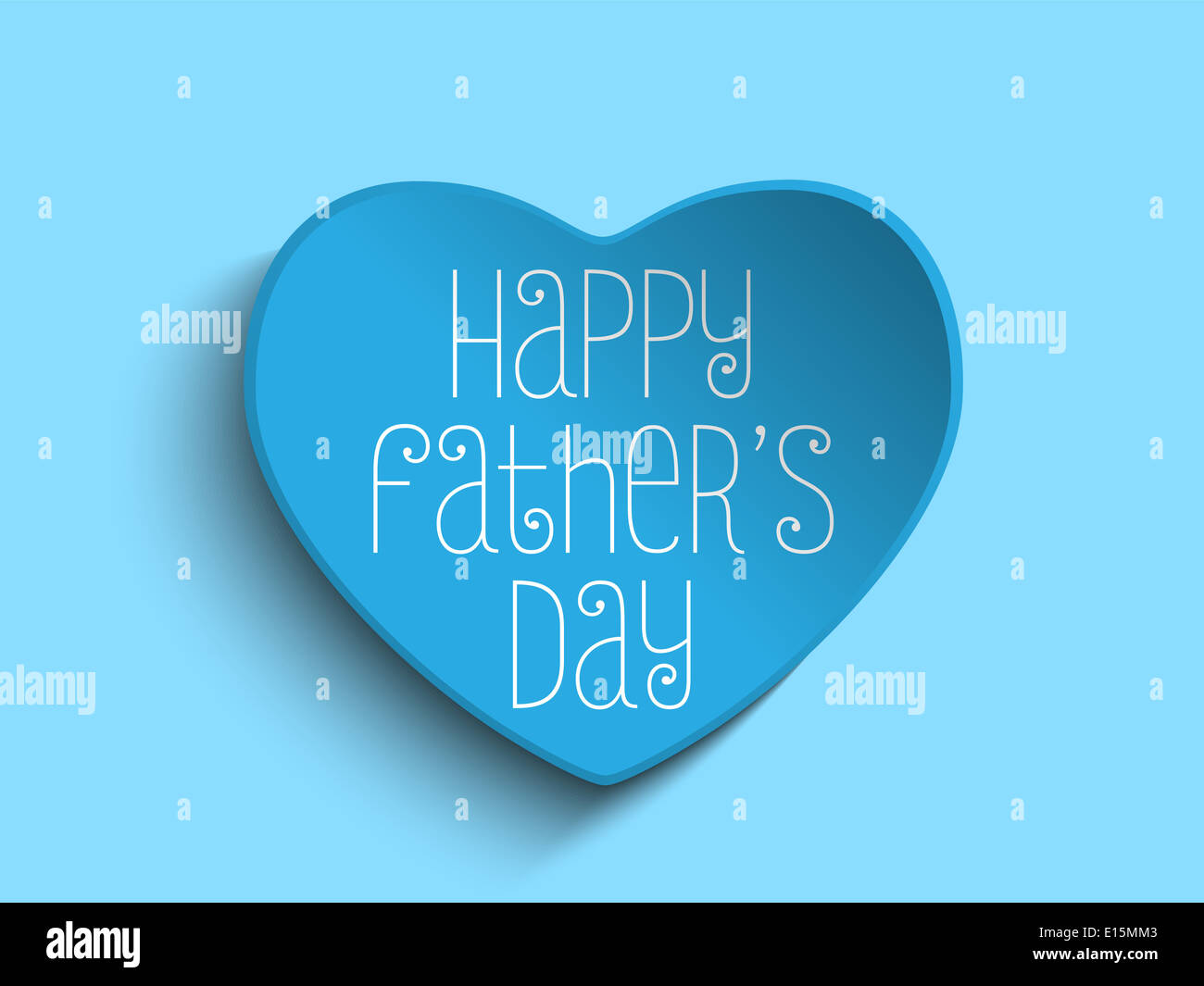 Vector - Happy Fathers Day Blue Heart Background Stock Photo - Alamy