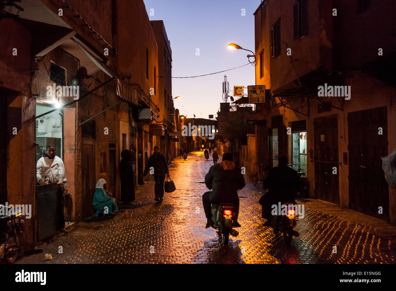 Street scene in the Medina of Marrakech, Morocco Stock Photo - Alamy