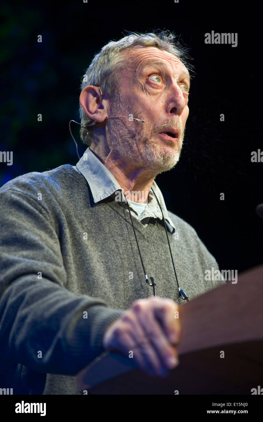 Hay on Wye, Wales UK, Friday 23 May 2014 MICHAEL ROSEN poet, childrens ...