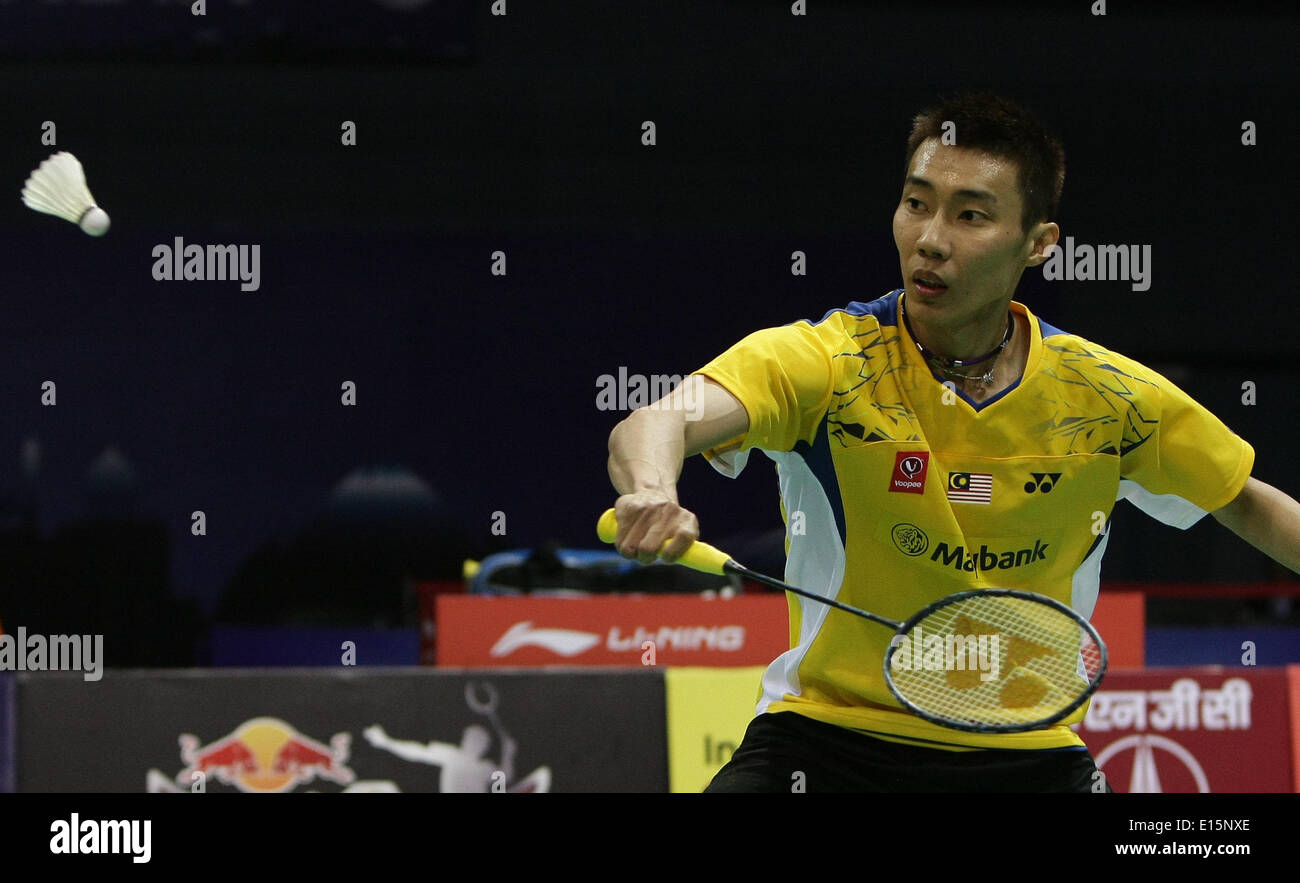 New Delhi, India. 23rd May, 2014. Malaysia's Lee Chong Wei competes ...