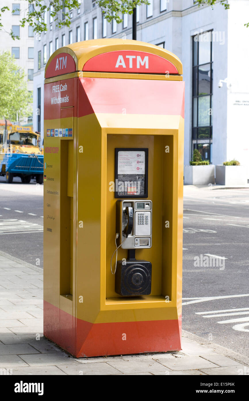 Moneycorp multi currency ATM and phone on the streets of London England ...