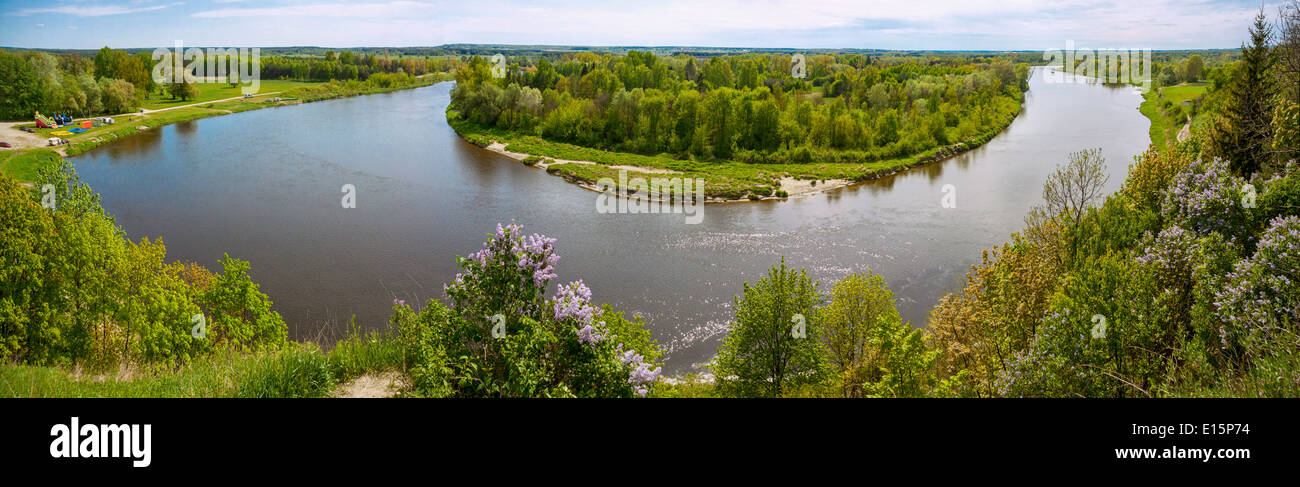 Bug river seen from Castle Hill in Drohiczyn, Podlasie region, Poland ...