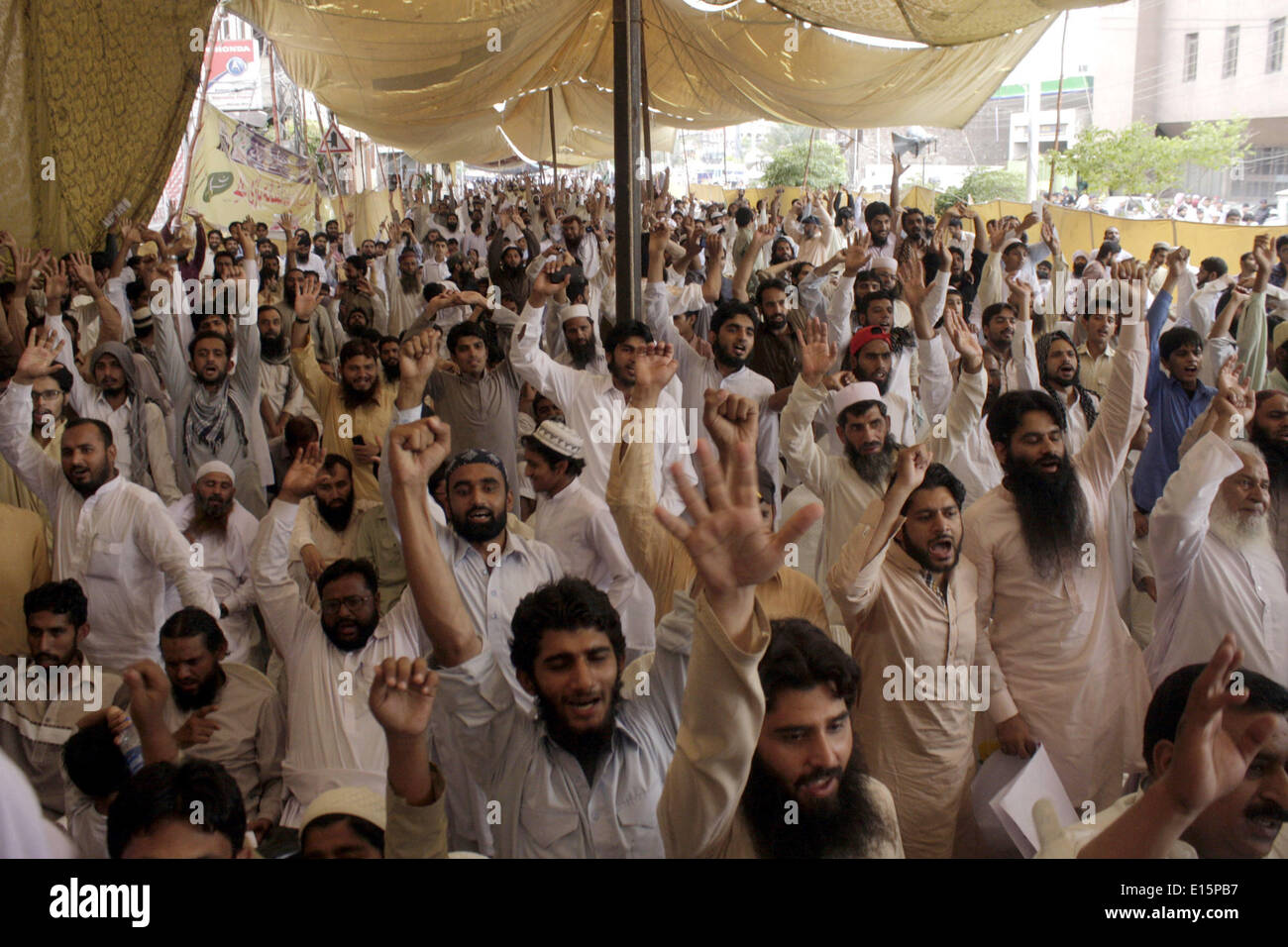 Lahore. 28th May, 1998. Supporters of Defense Pakistan Council attend a ...
