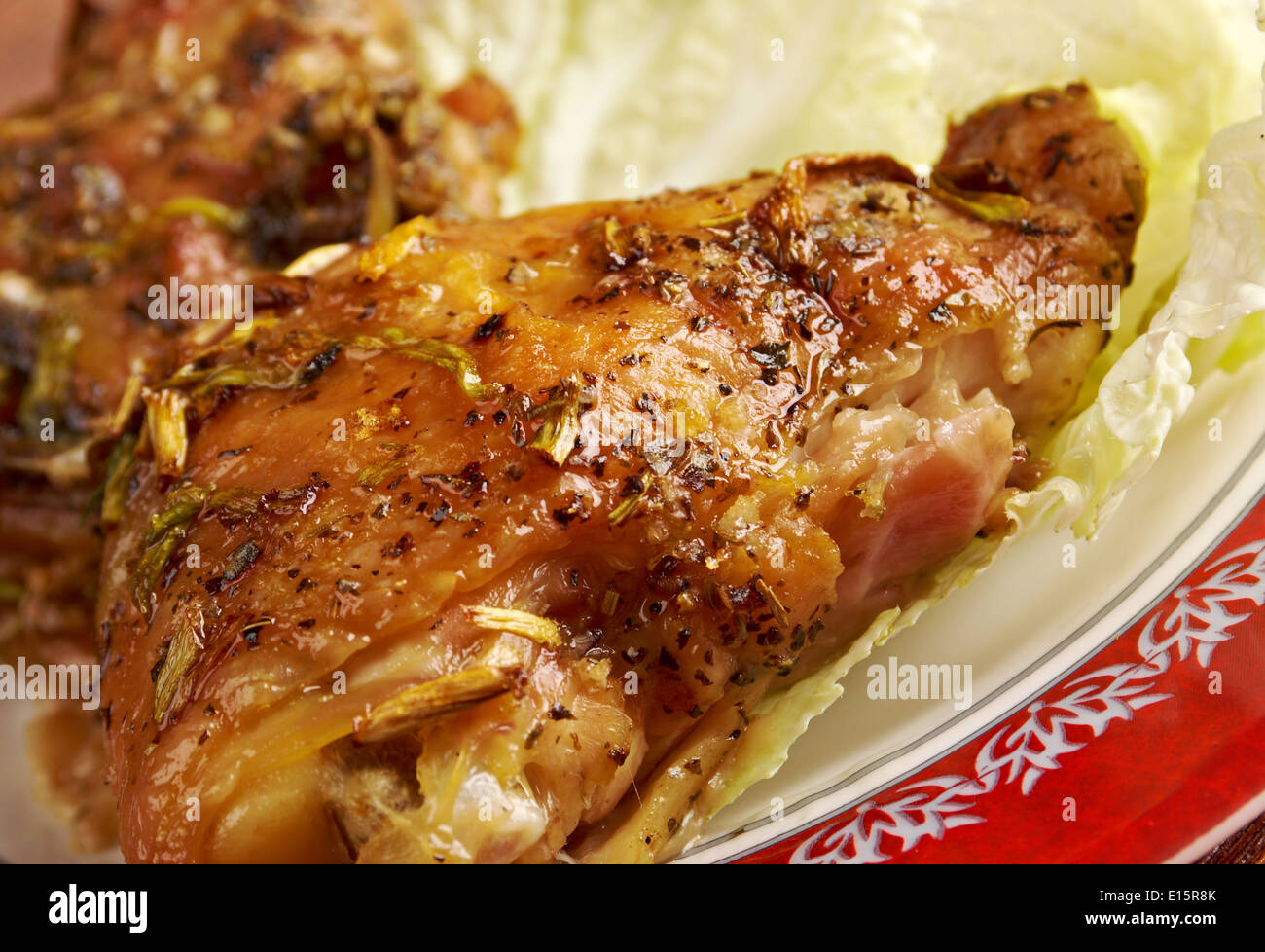 Pintade rotie - Chicken with spice Stock Photo - Alamy