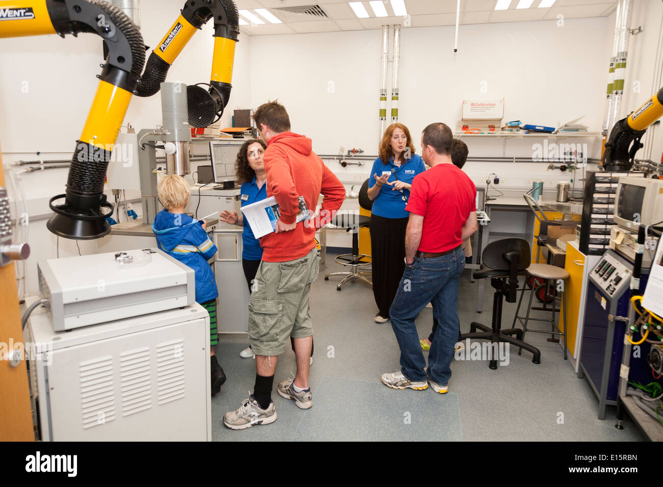 Visitors talk to staff during an Open Day trip / visit at the National ...