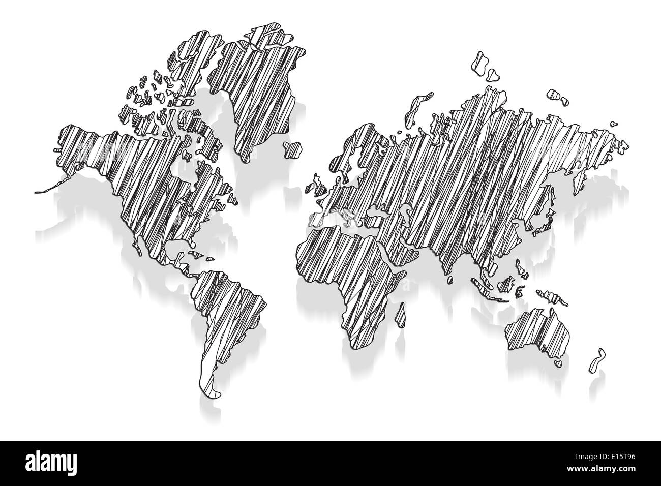 paper world map on a white background Stock Photo - Alamy