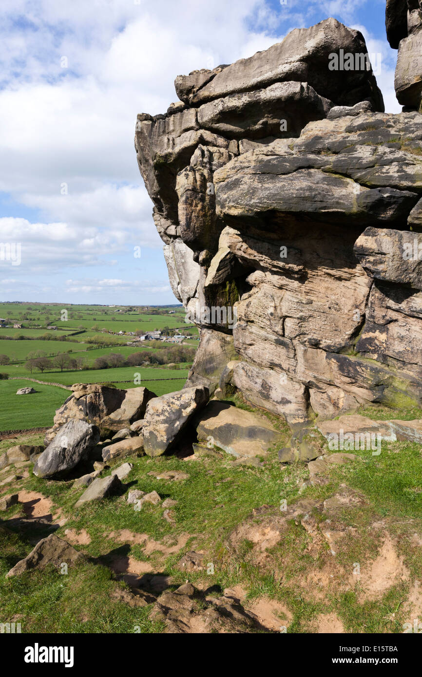 Almscliff Crag, a Millstone Grit outcrop near North Rigton, between ...