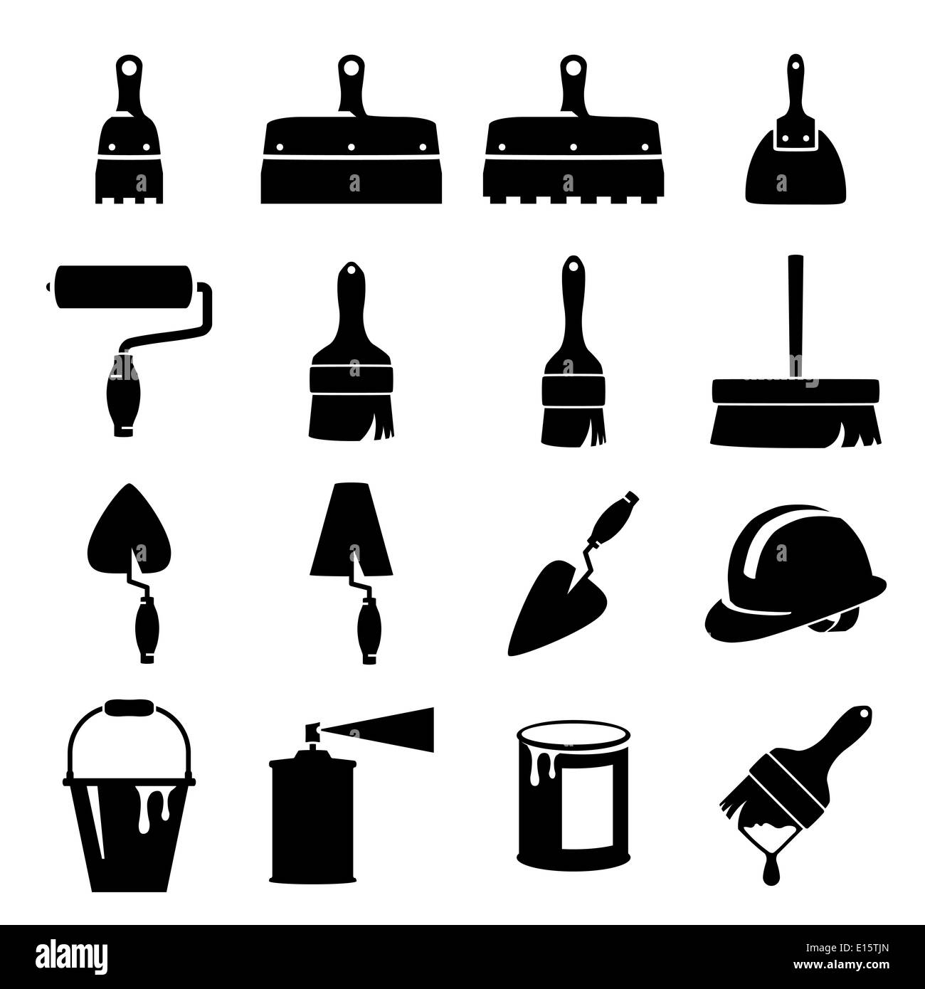 Set icons of tools Stock Photo - Alamy