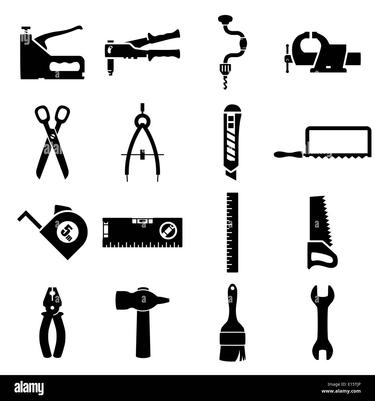 Set icons of tools Stock Photo - Alamy
