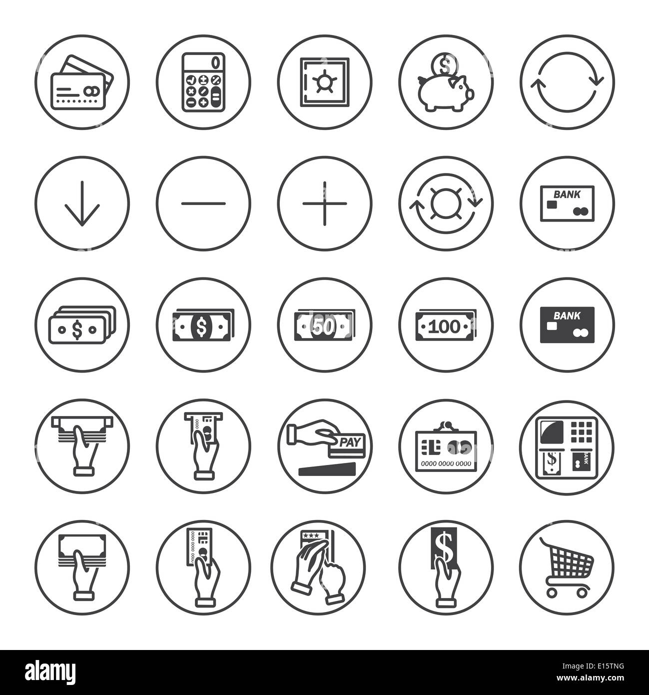 banking icons set Stock Photo - Alamy