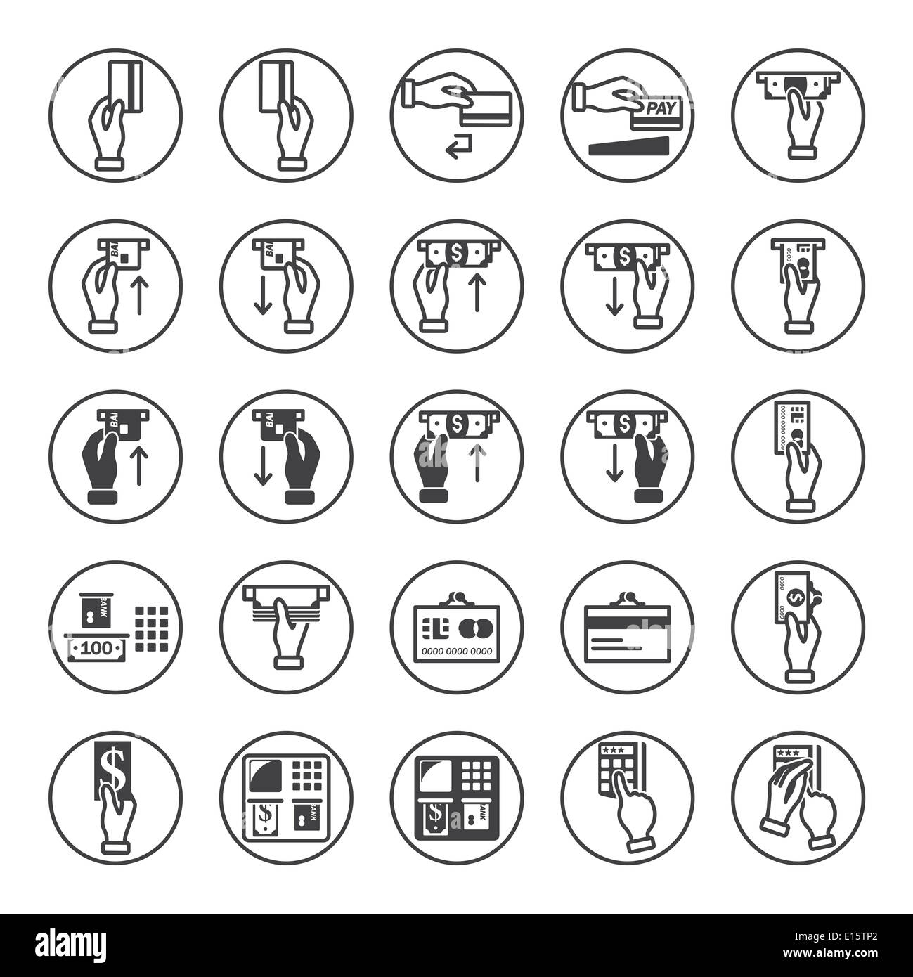 Set money bank cash Black and White Stock Photos & Images - Alamy