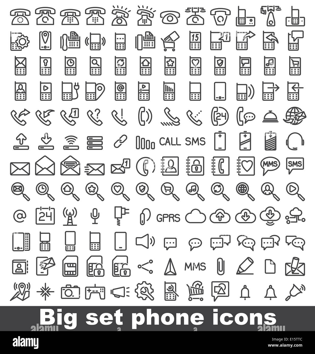 Set phone icon Stock Photo - Alamy