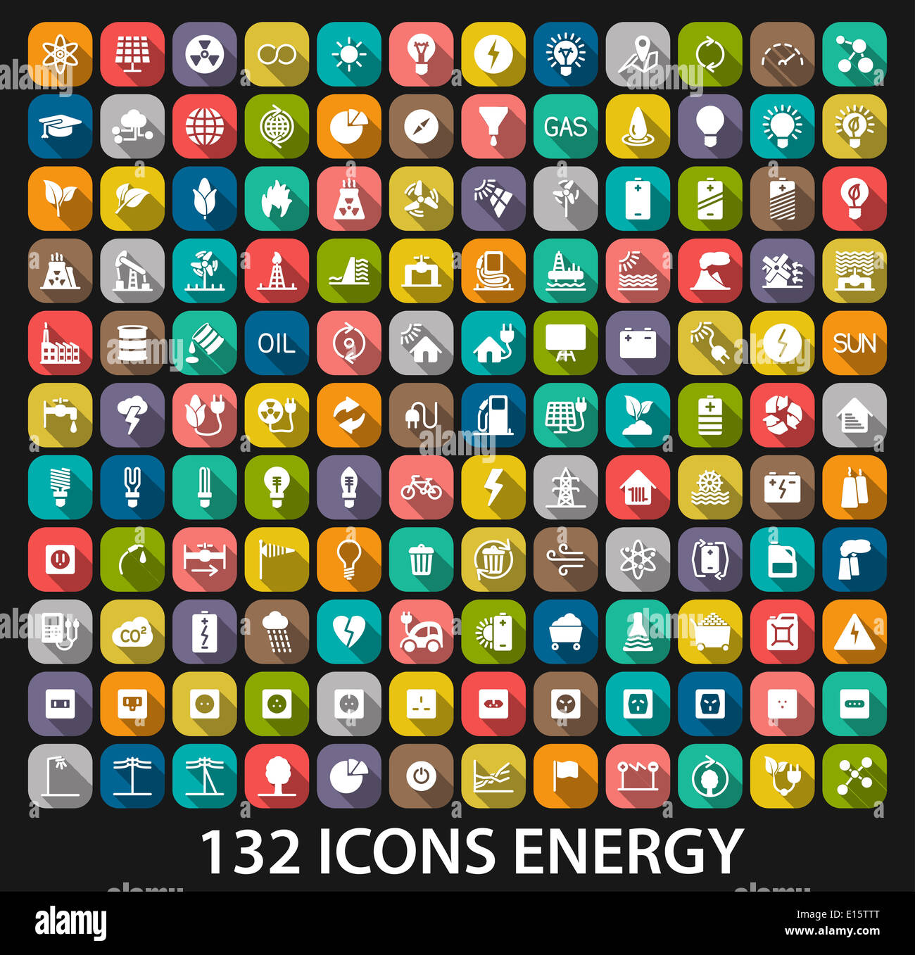 Energy and resource icon set Stock Photo - Alamy