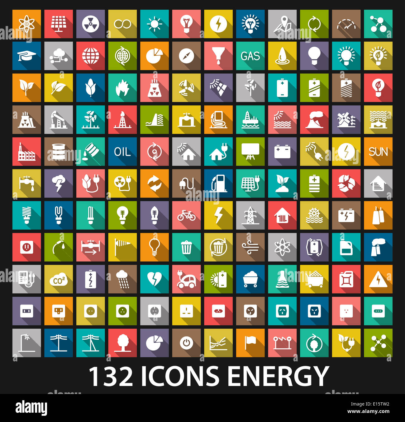 Energy and resource icon set Stock Photo - Alamy