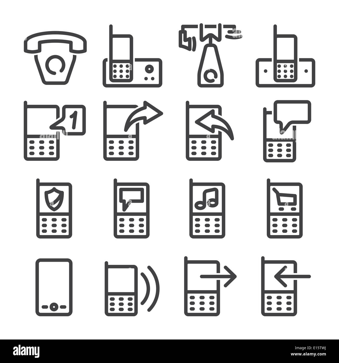 Set phone icon Stock Photo - Alamy