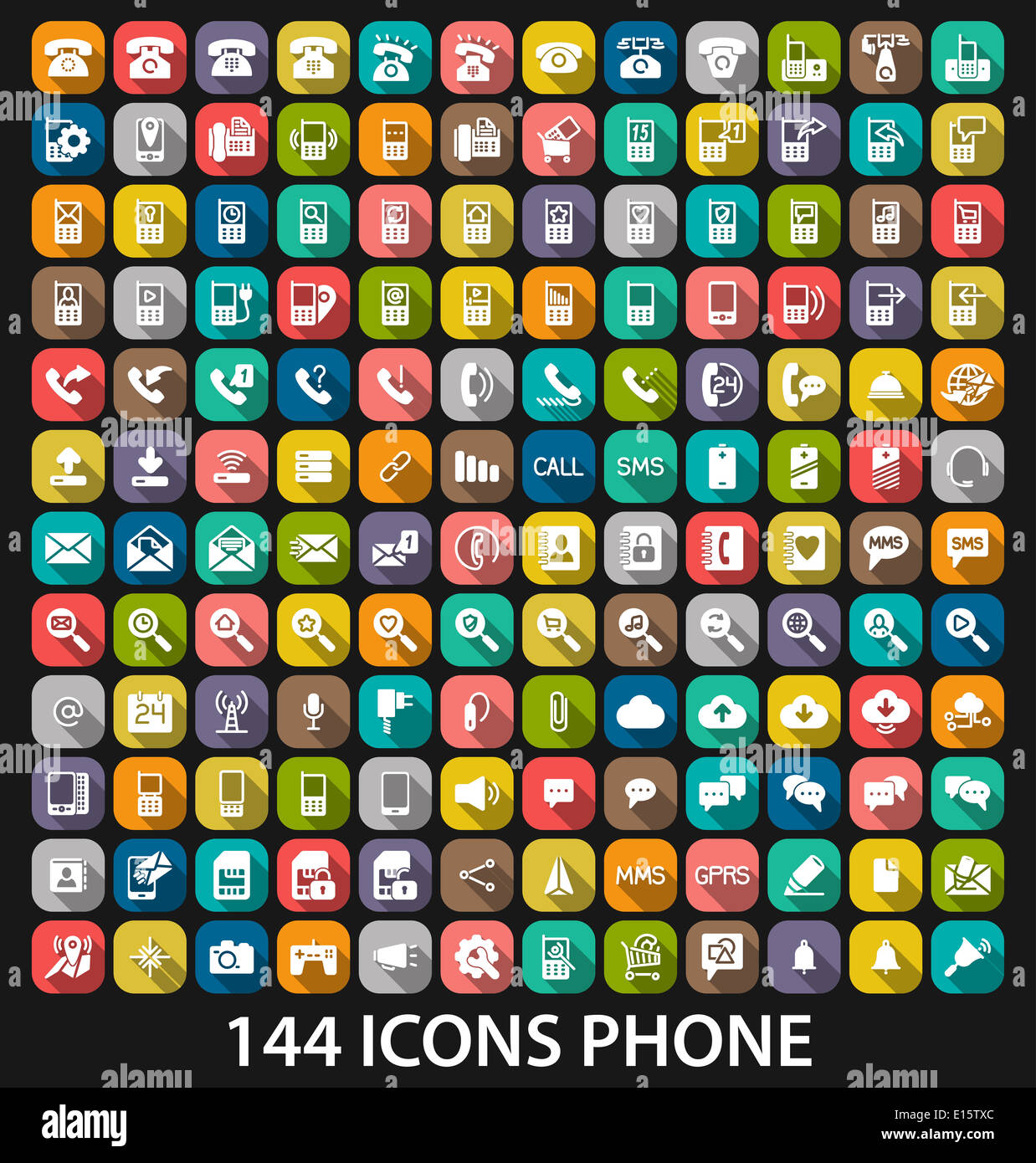 Set phone icon Stock Photo - Alamy