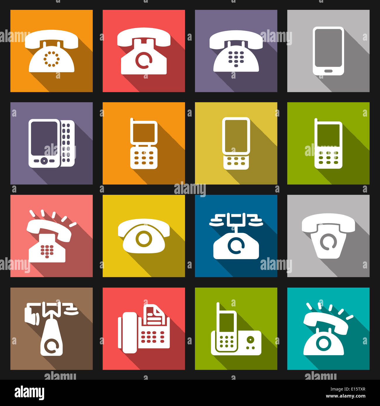Set phone icon Stock Photo - Alamy