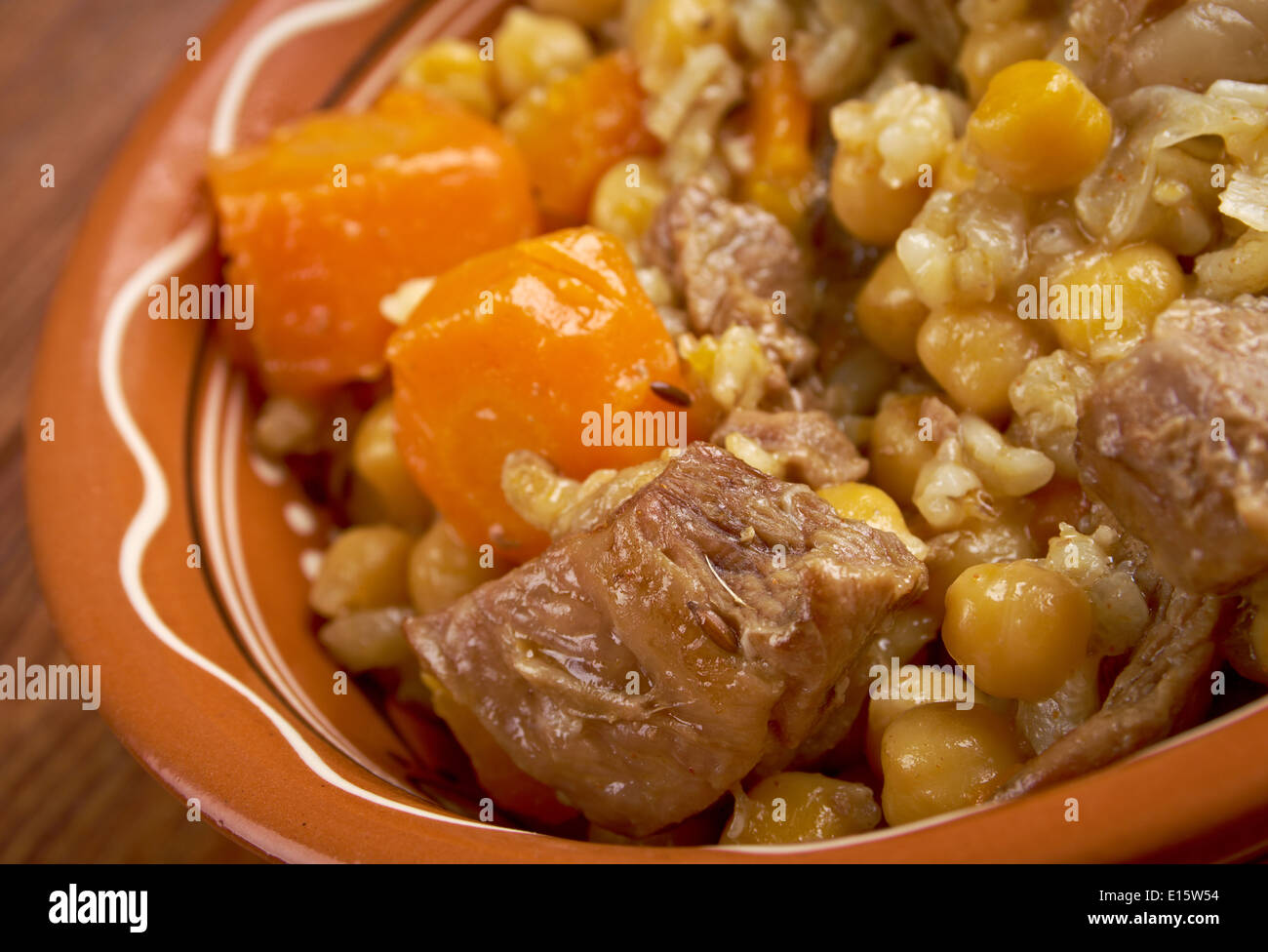 Cholent or Hamin - is a traditional Jewish stew. basic ingredients of ...