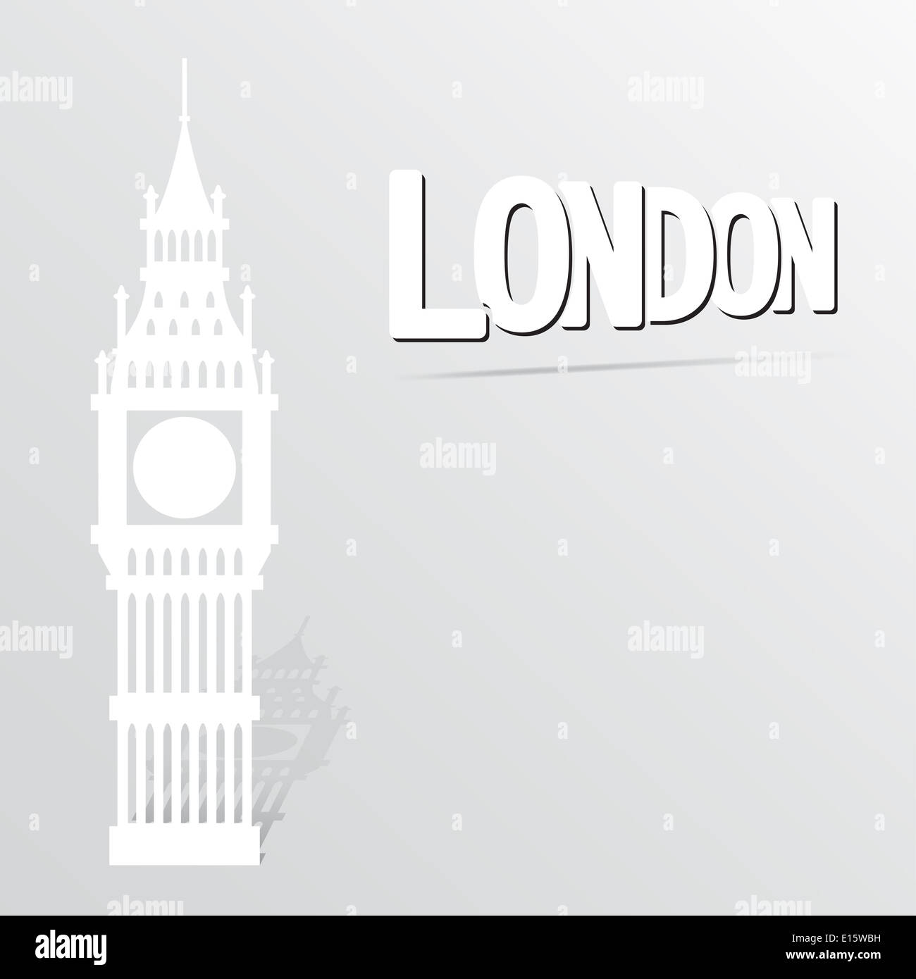 illustration with big ben icon Stock Photo - Alamy