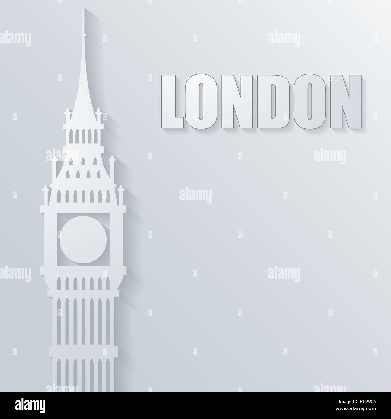 illustration with big ben icon Stock Photo - Alamy