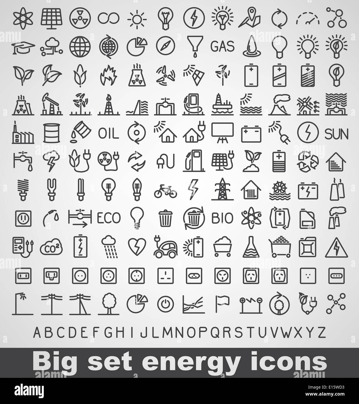 Energy and resource icon set Stock Photo - Alamy