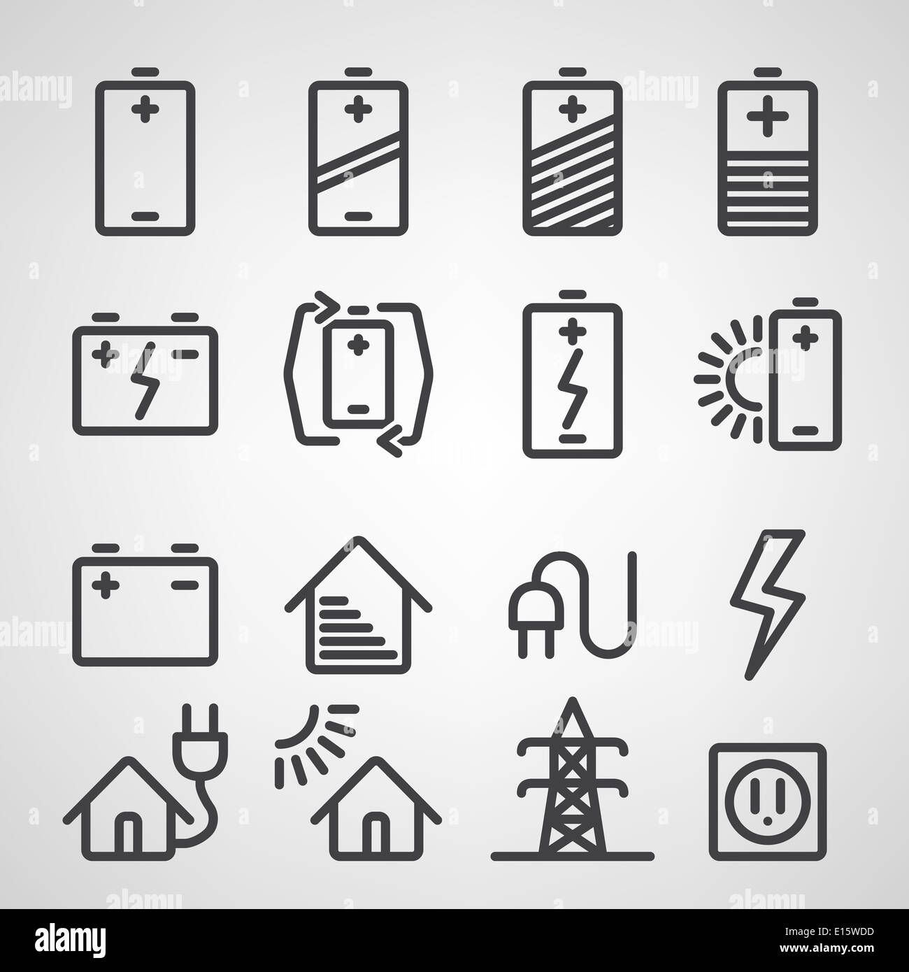 Energy and resource icon set Stock Photo - Alamy