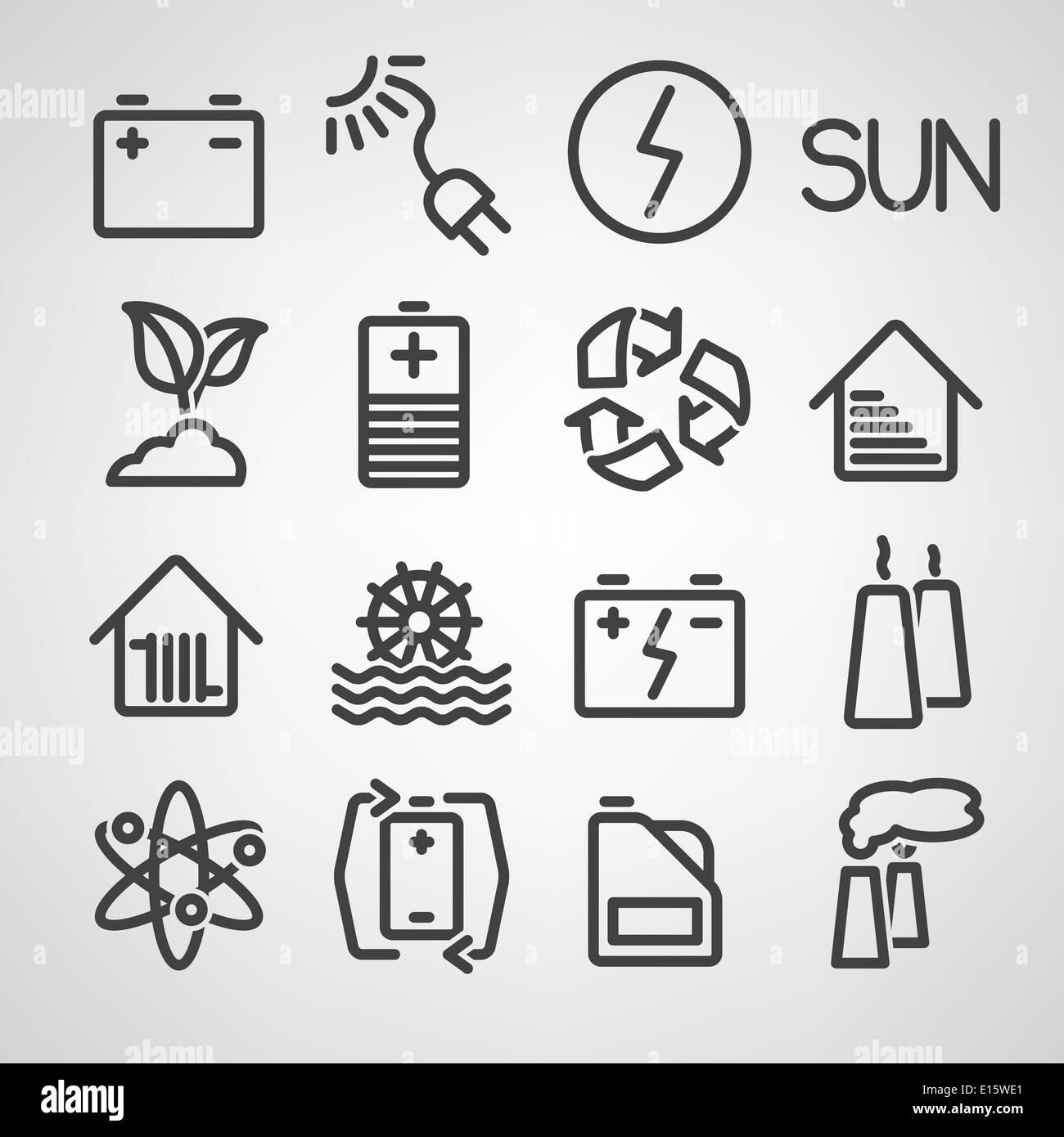 Energy and resource icon set Stock Photo - Alamy