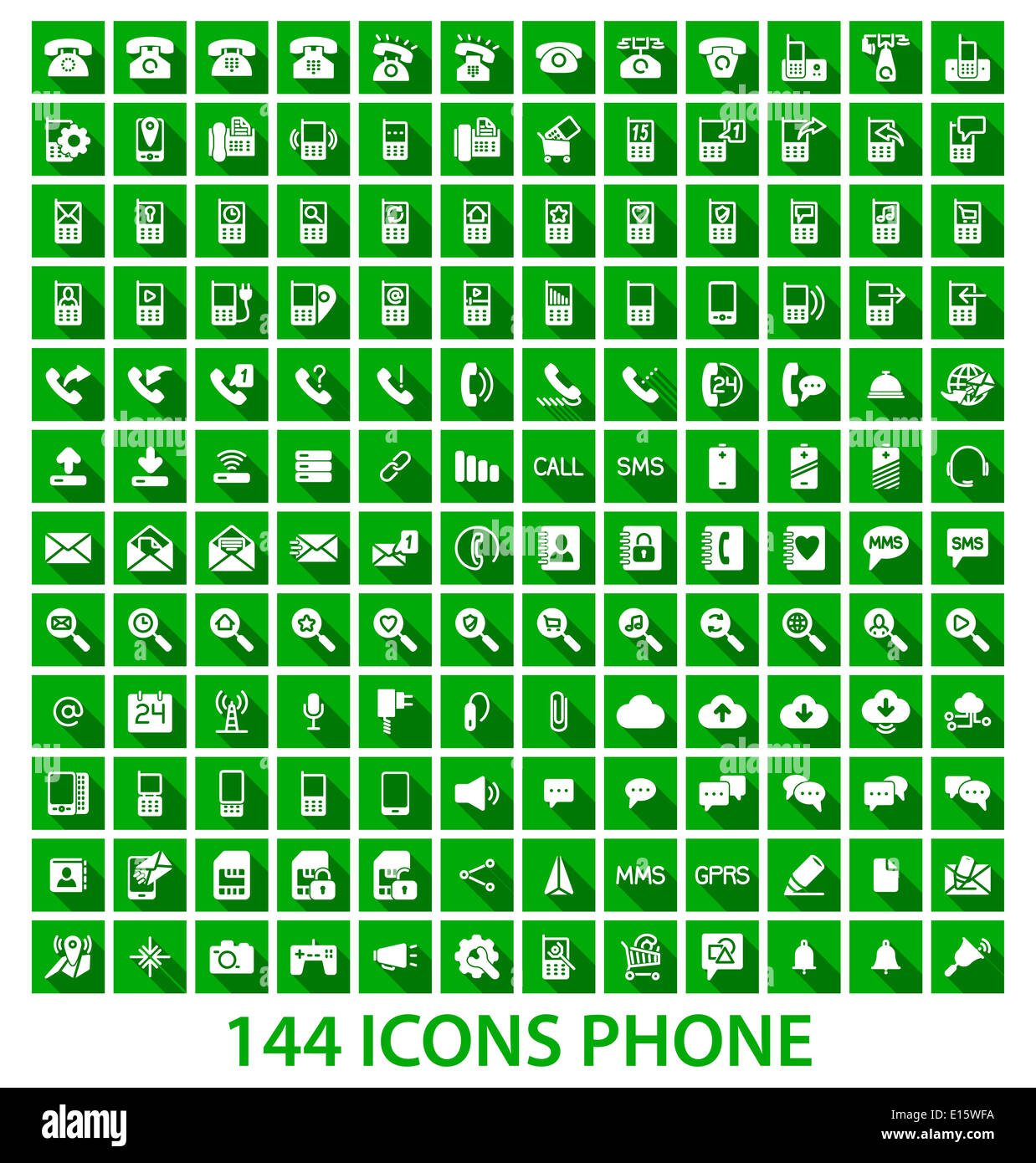Set phone icon Stock Photo - Alamy