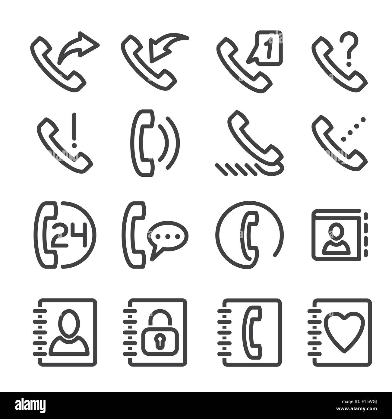 Set phone icon Stock Photo - Alamy