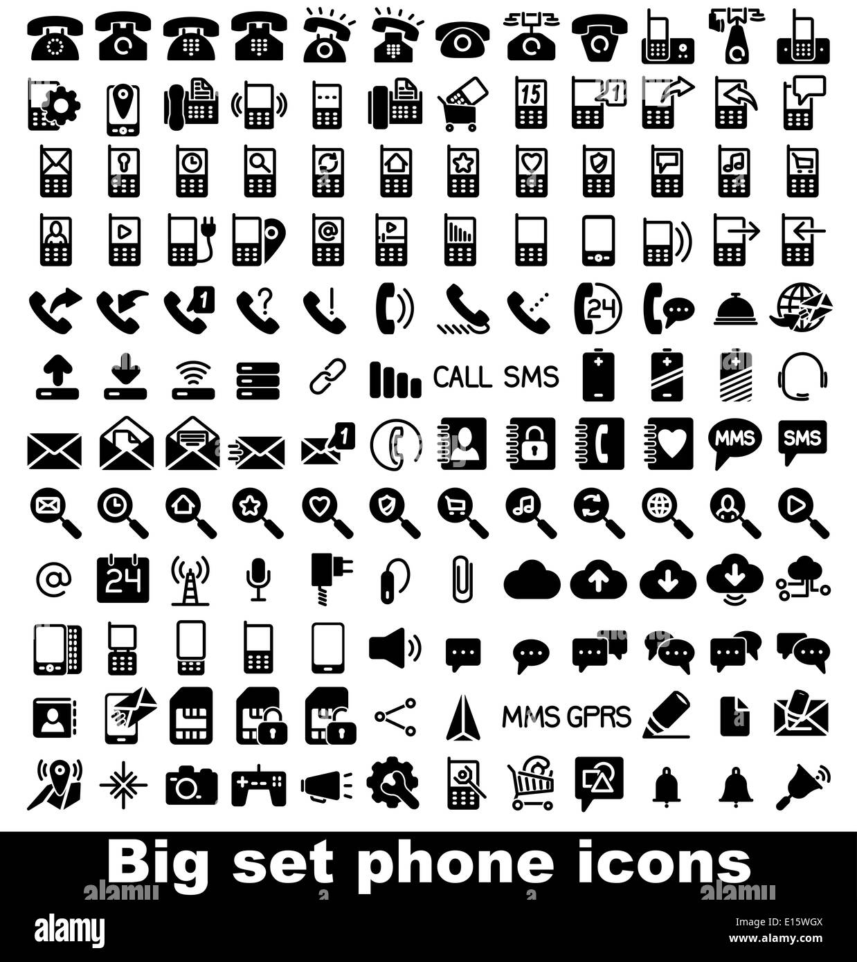 Set phone icon Stock Photo - Alamy