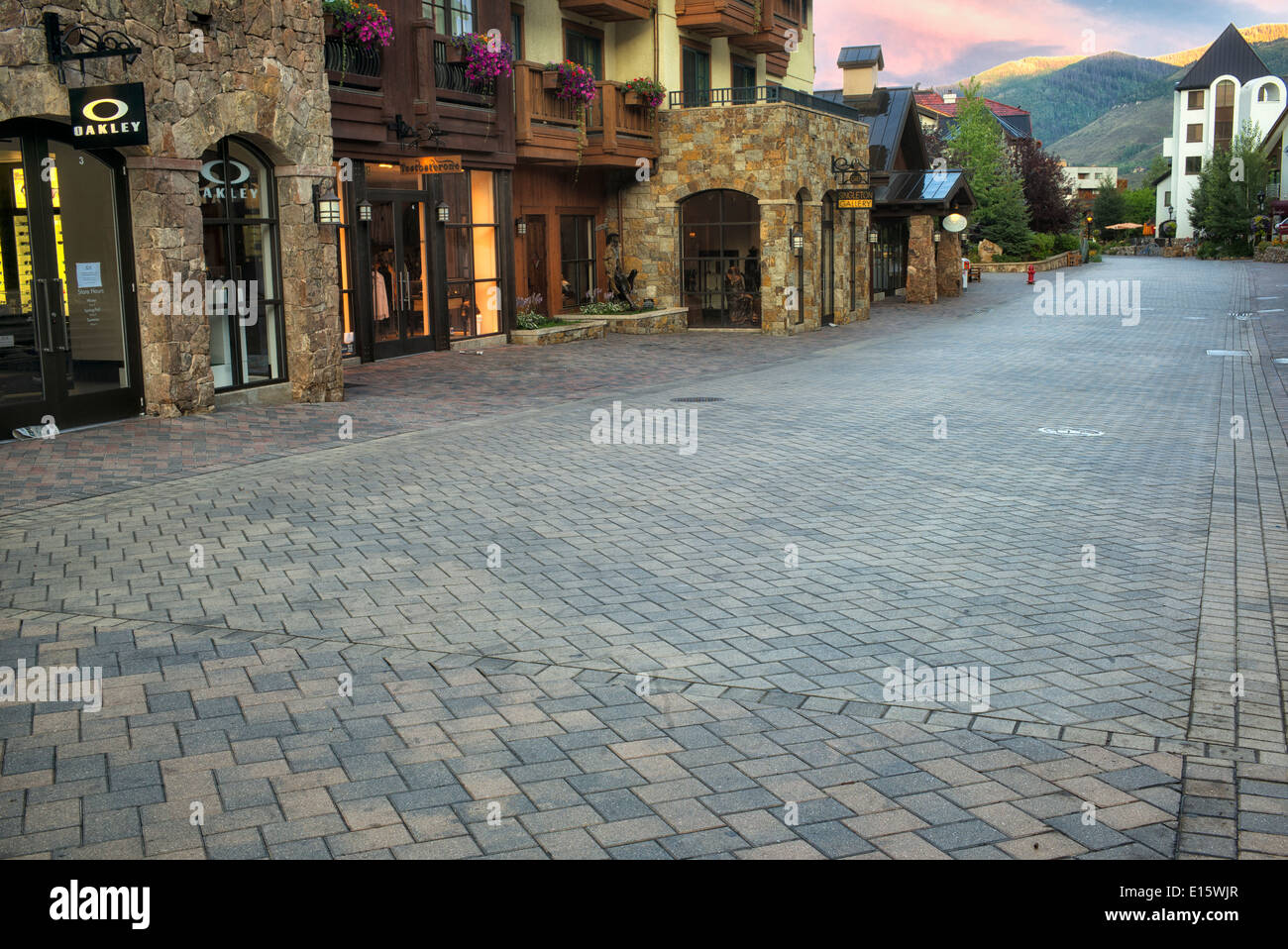 Stone roadway in Vail Village. Vail, Colorado Stock Photo - Alamy