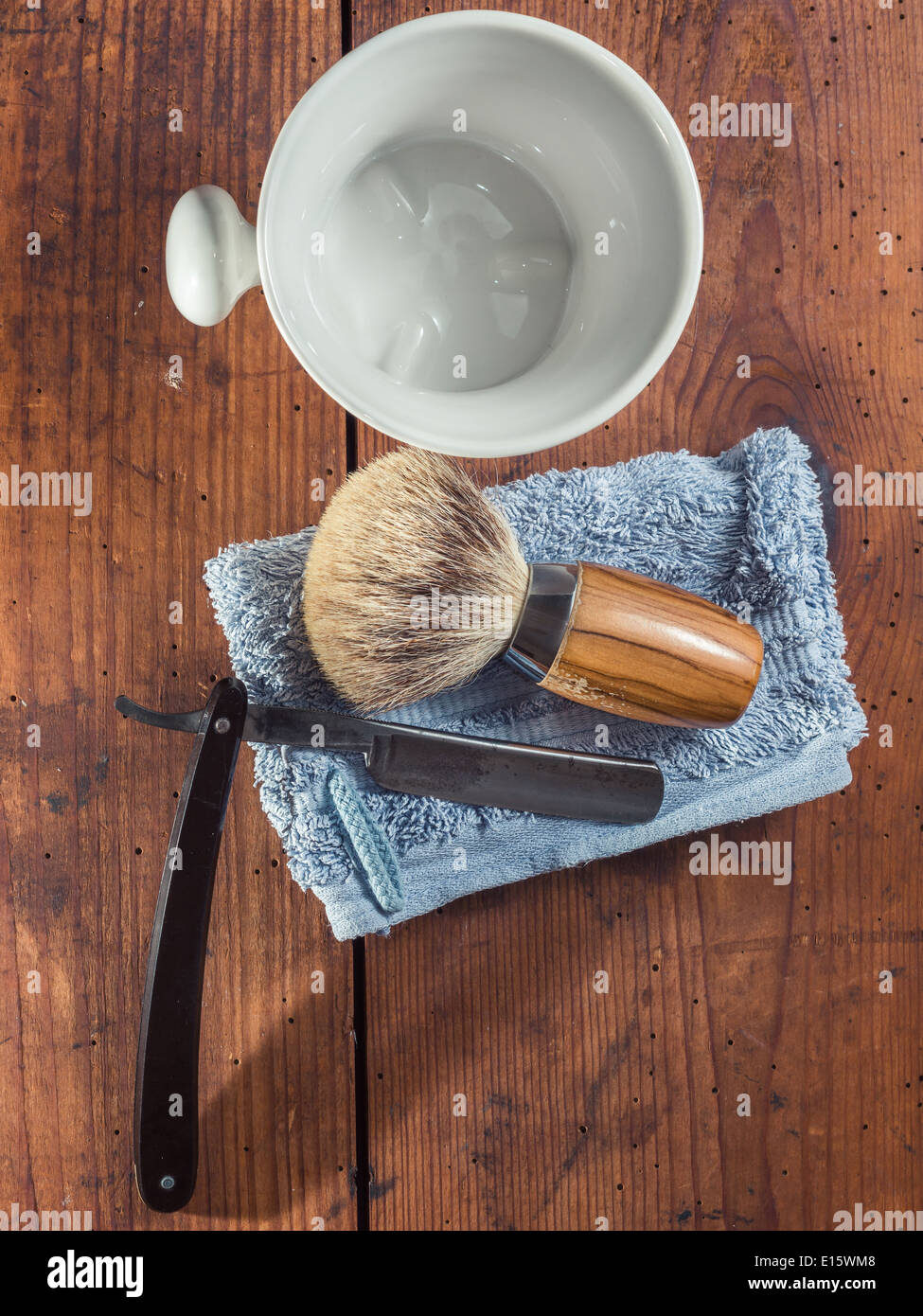 old Shaving Tools Stock Photo - Alamy