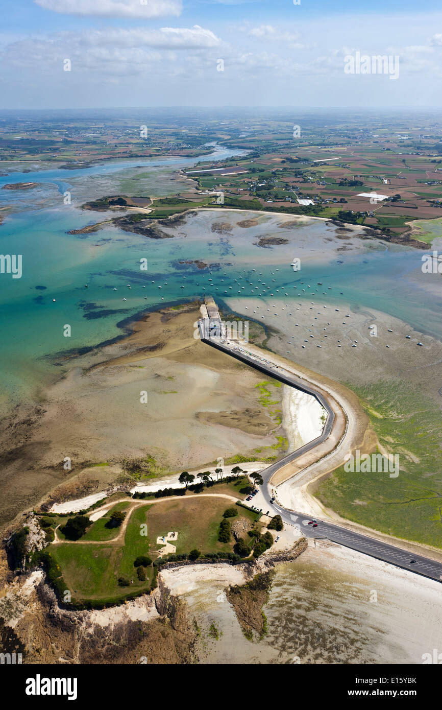 Saint Pol de Léon (Finistere department): aerial view Stock Photo - Alamy