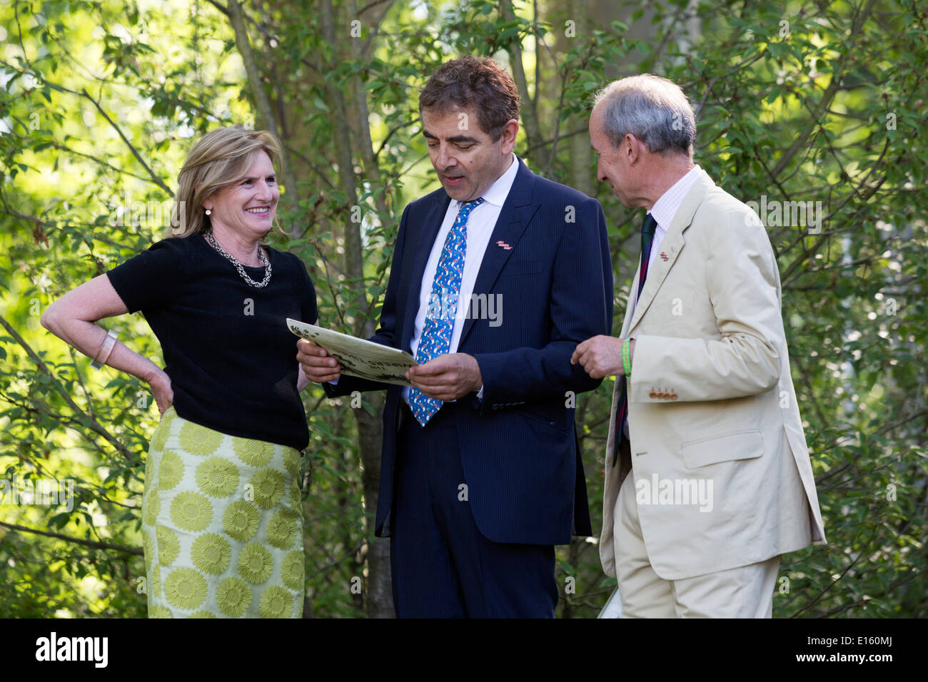 Rowan Atkinson attends the RHS Chelsea Flower Show to read a war poem ...