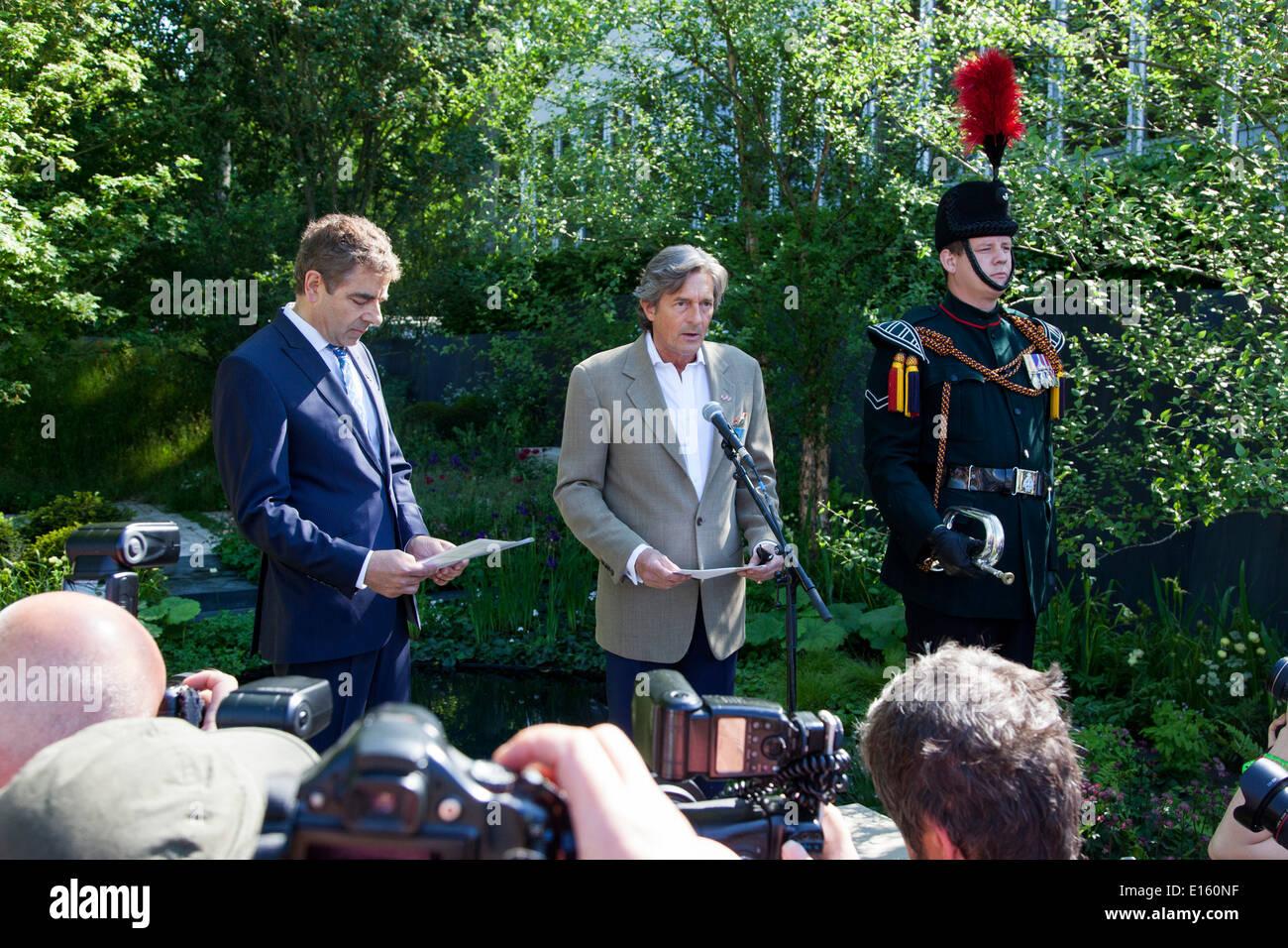 Rowan Atkinson and Nigel Havers attend the RHS Chelsea Flower Show to ...