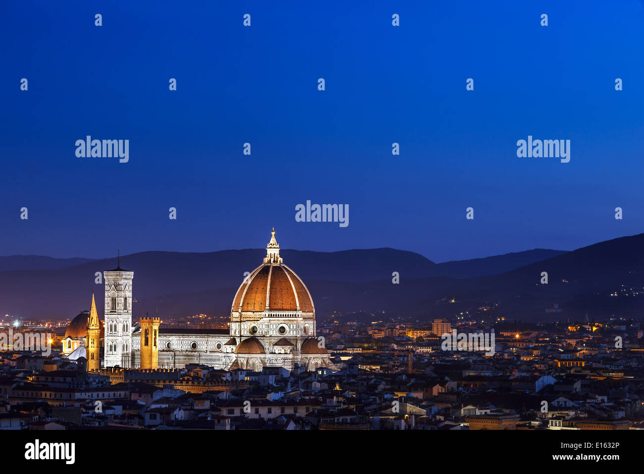 View of Florence skyline with the most iconic of buildings in Italy ...