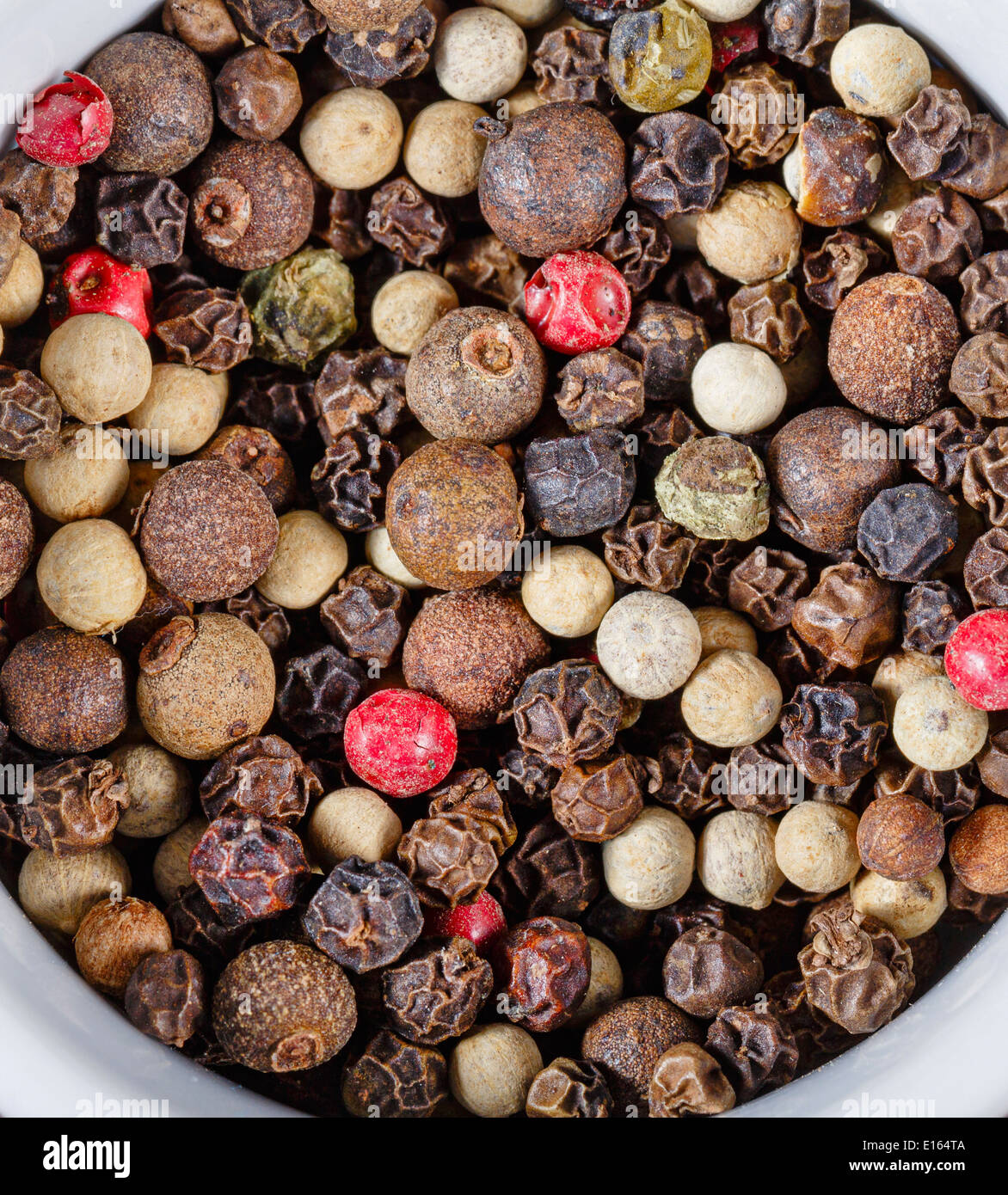 Mixture of fragrant peppers shot close up as abstract background Stock ...