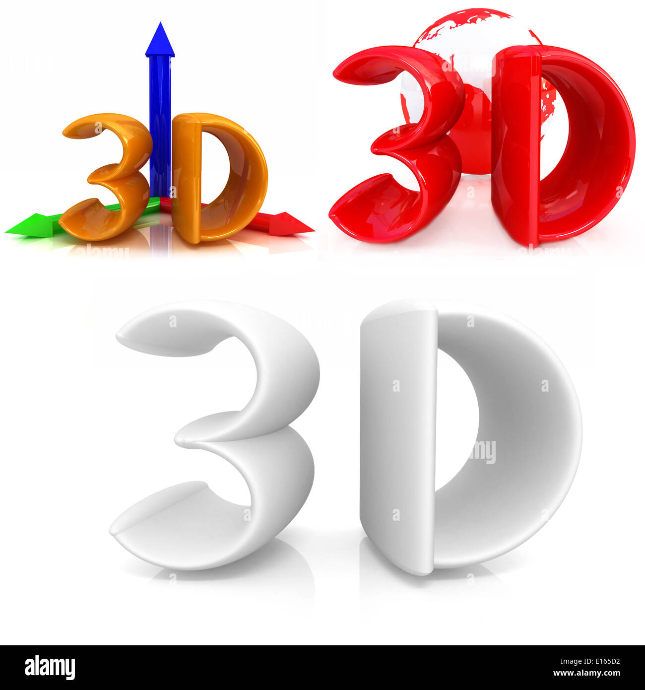 3d text on a white background Stock Photo - Alamy
