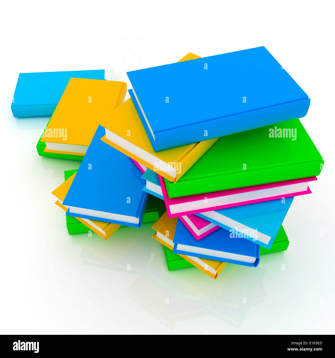 colorful real books on a white background Stock Photo - Alamy