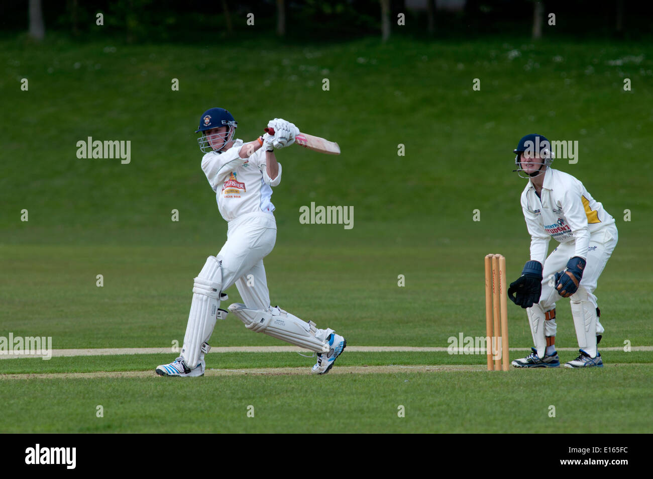 University sport, men`s cricket at Warwick University, England, UK ...